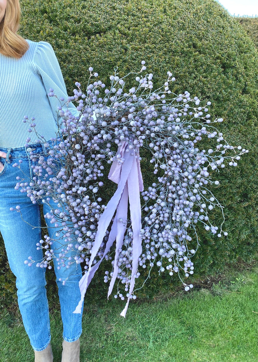 Lavender Berry Wreath, Spring Berry Wreath, Front Door Wreath, Purple ...