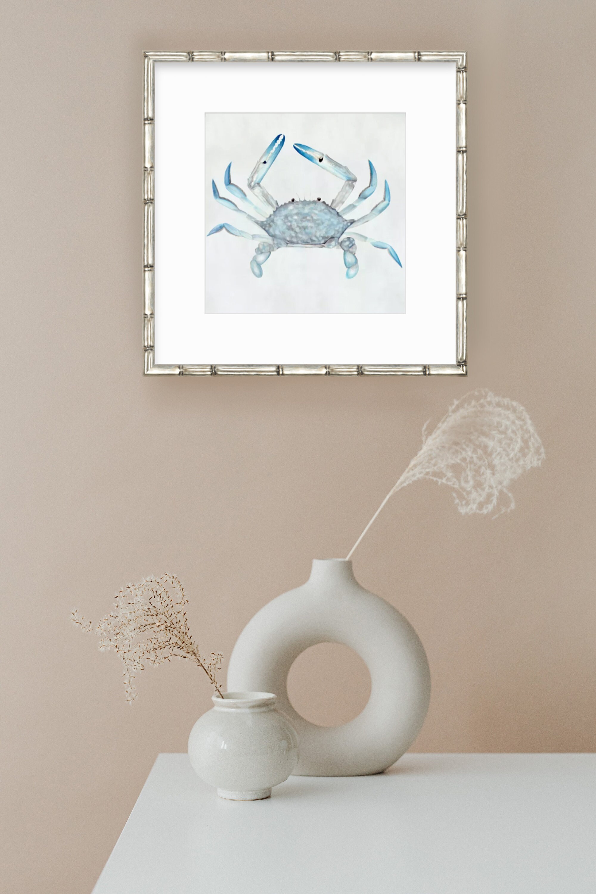 Watercolor Crab Beach Wall Art Print Digital Download | Etsy