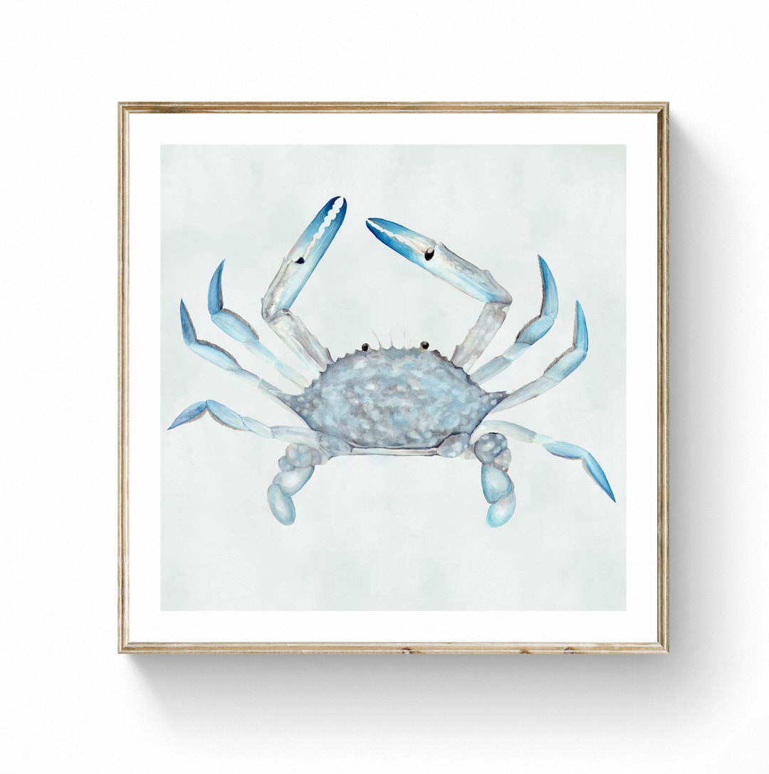 Watercolor Crab Beach Wall Art Print Digital Download - Etsy