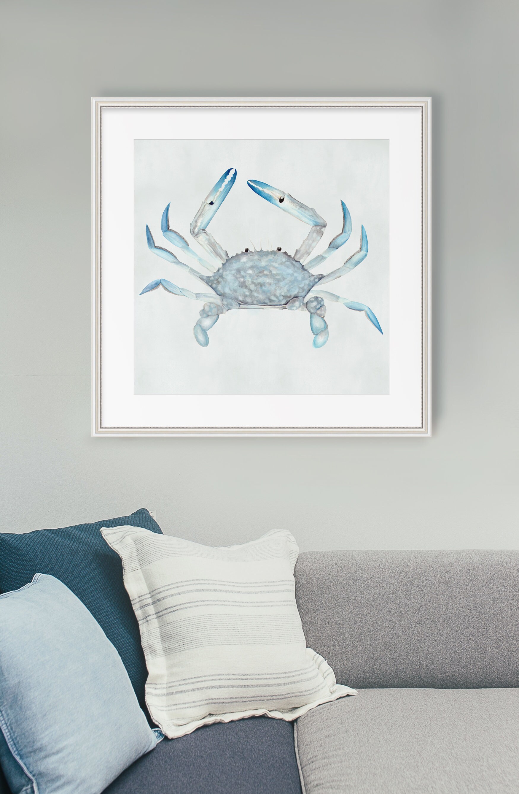 Watercolor Crab Beach Wall Art Print Digital Download | Etsy