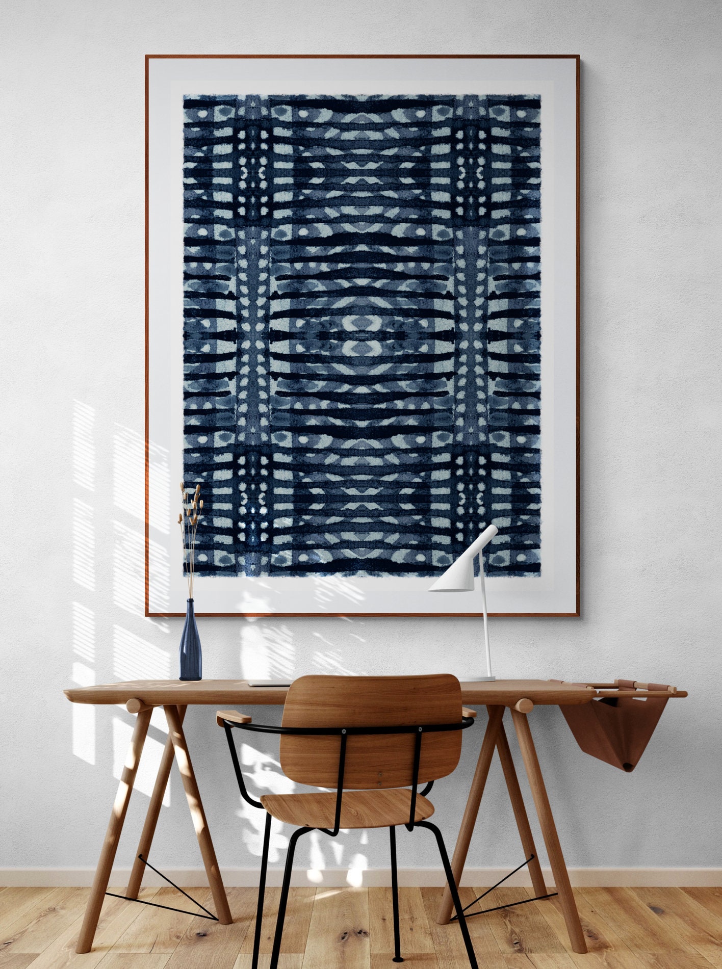 Indigo Blue Boho Wall Art, Instant Download Art Printable, Midcentury ...