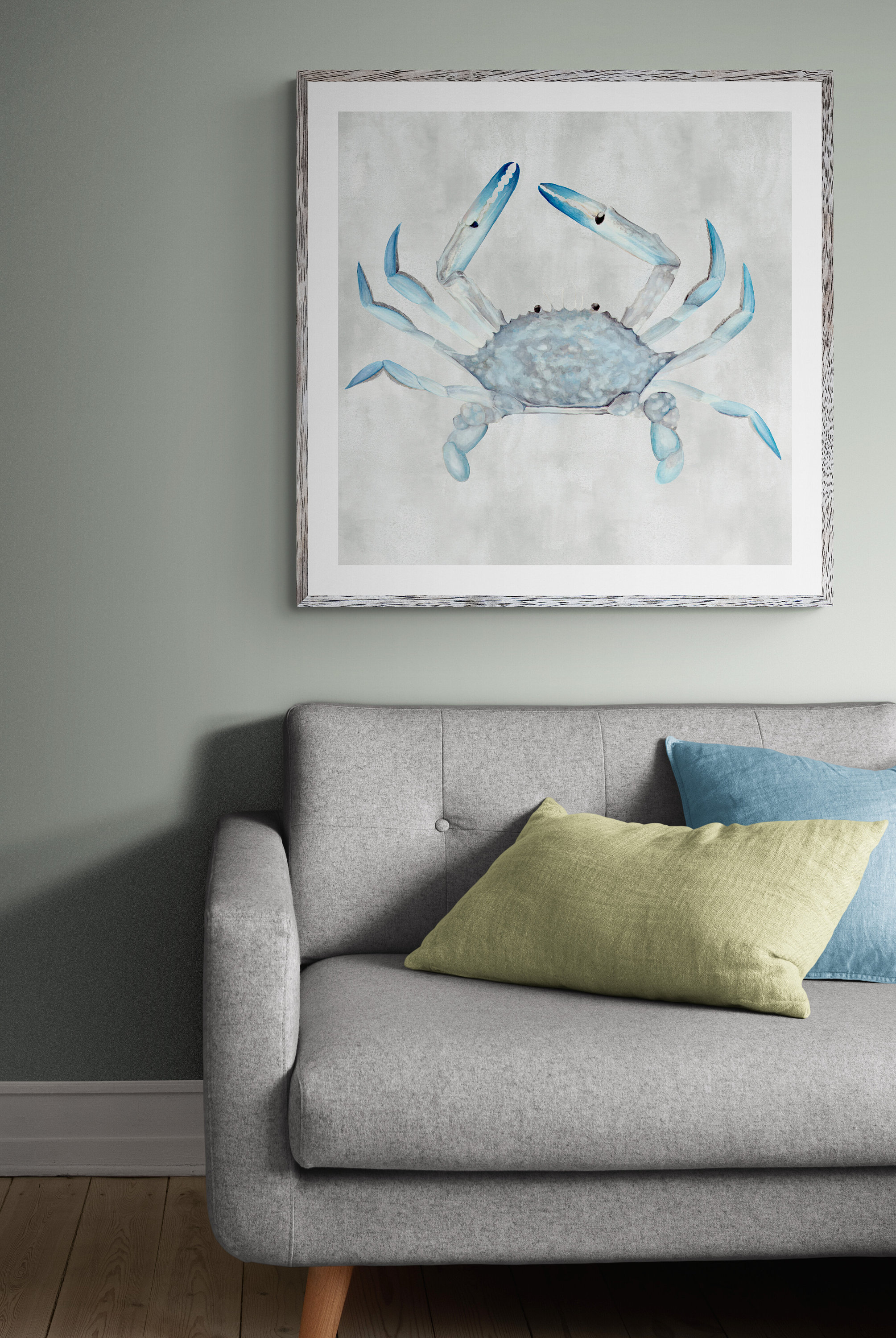 Watercolor Crab Beach Wall Art Print Digital Download | Etsy