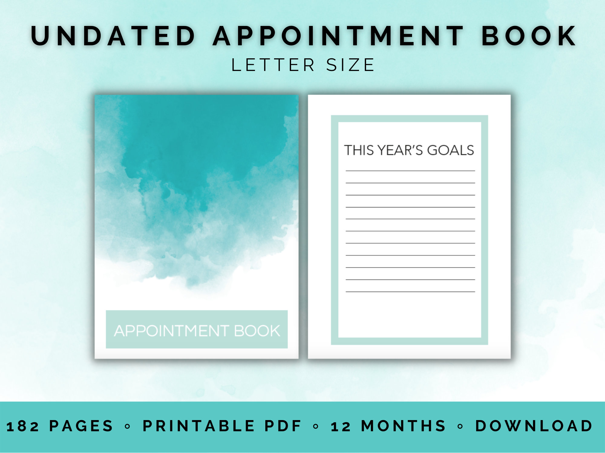 Printable Undated Appointment Book & Monthly Planner - Etsy