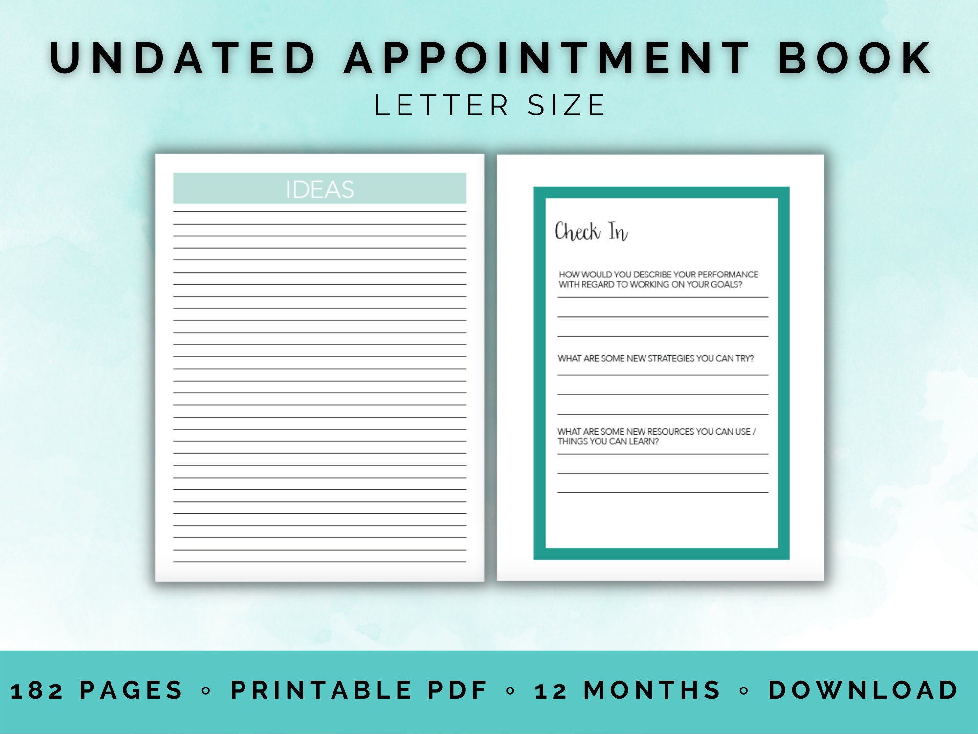 Printable Undated Appointment Book & Monthly Planner - Etsy