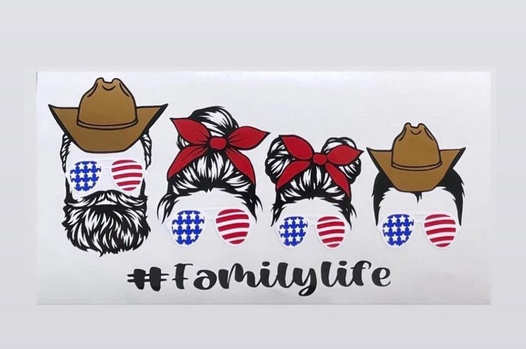 Cowboy American Family Life Decal With Cowboy Hat - Etsy