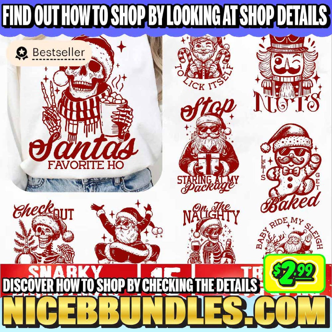 Snarky Christmas SVG Bundle, Funny Christmas Humor SVG, Sarcastic Santa ...