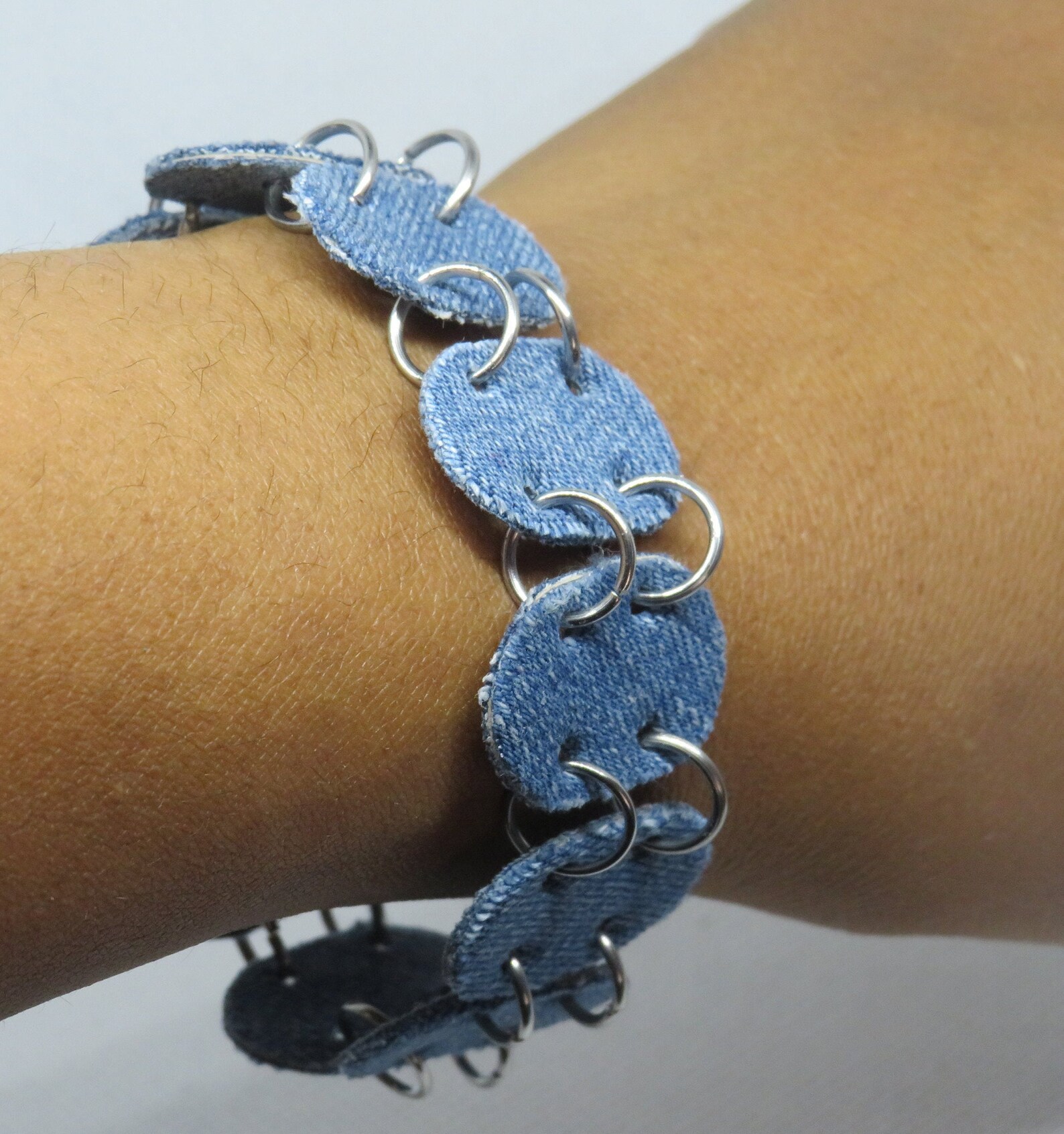 Denim Bracelet, Repurposed Denim Bracelet, Upcycled Denim Bracelet ...