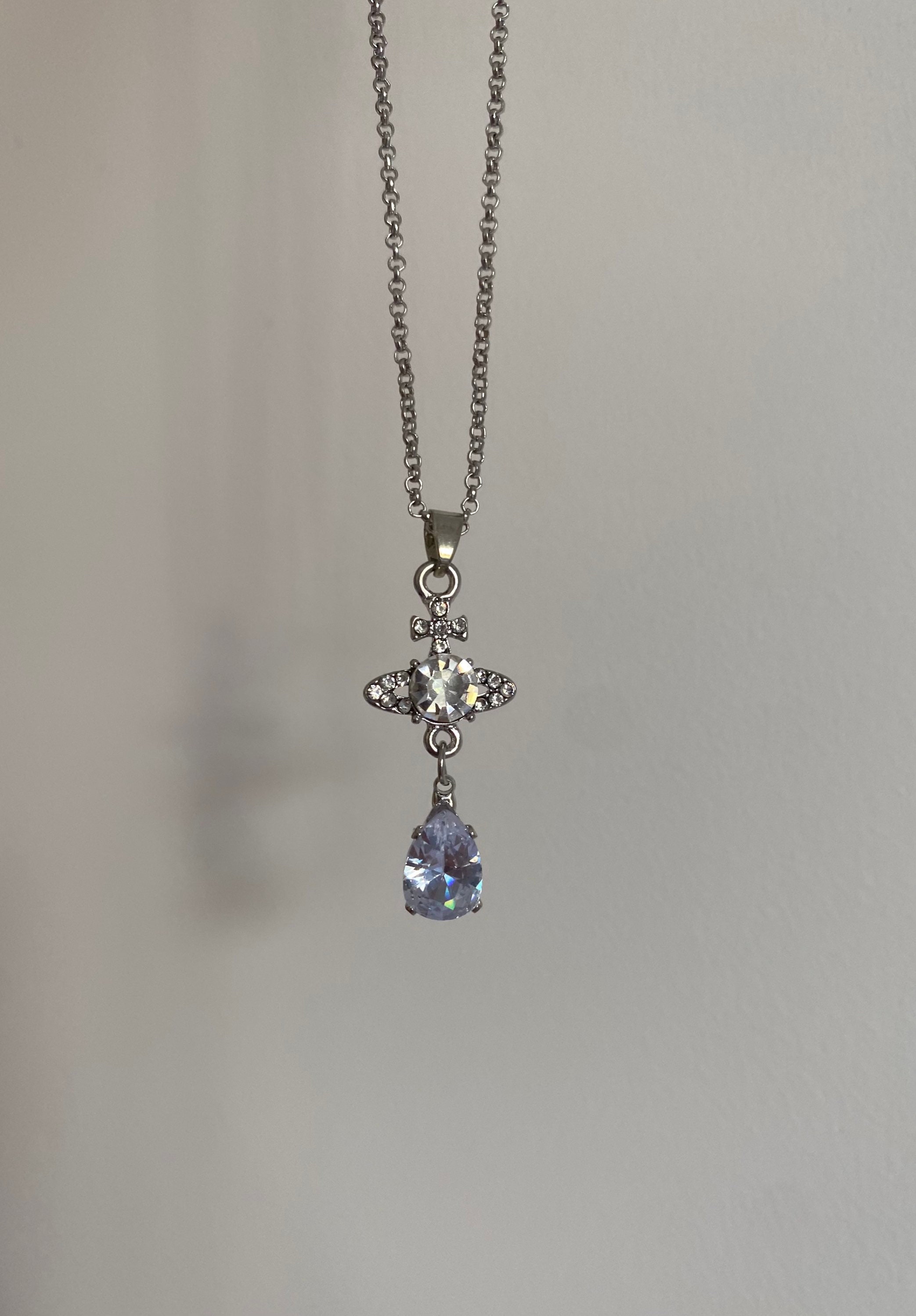 Vivienne Westwood Crystal planet with drop vw ismene necklace pendant planet with a drop