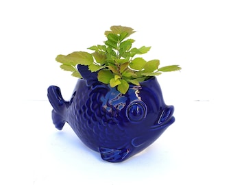 Blue Fish Vase - Etsy