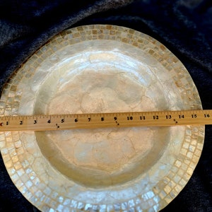 Vintage Mother of Pearl, Capiz Shell Platter, Seashell Platter, Made in ...