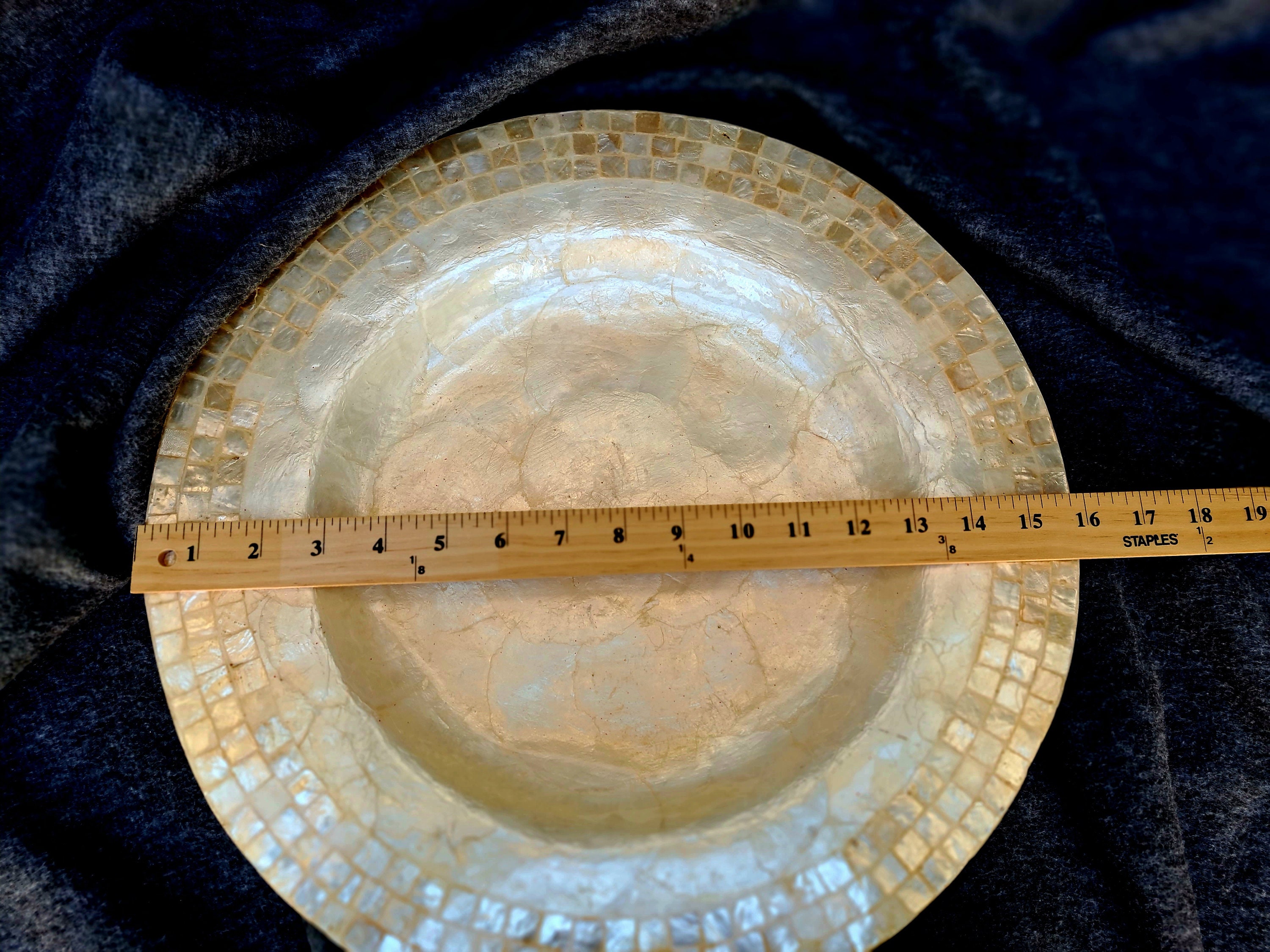 Vintage Mother of Pearl, Capiz Shell Platter, Seashell Platter, Made in ...