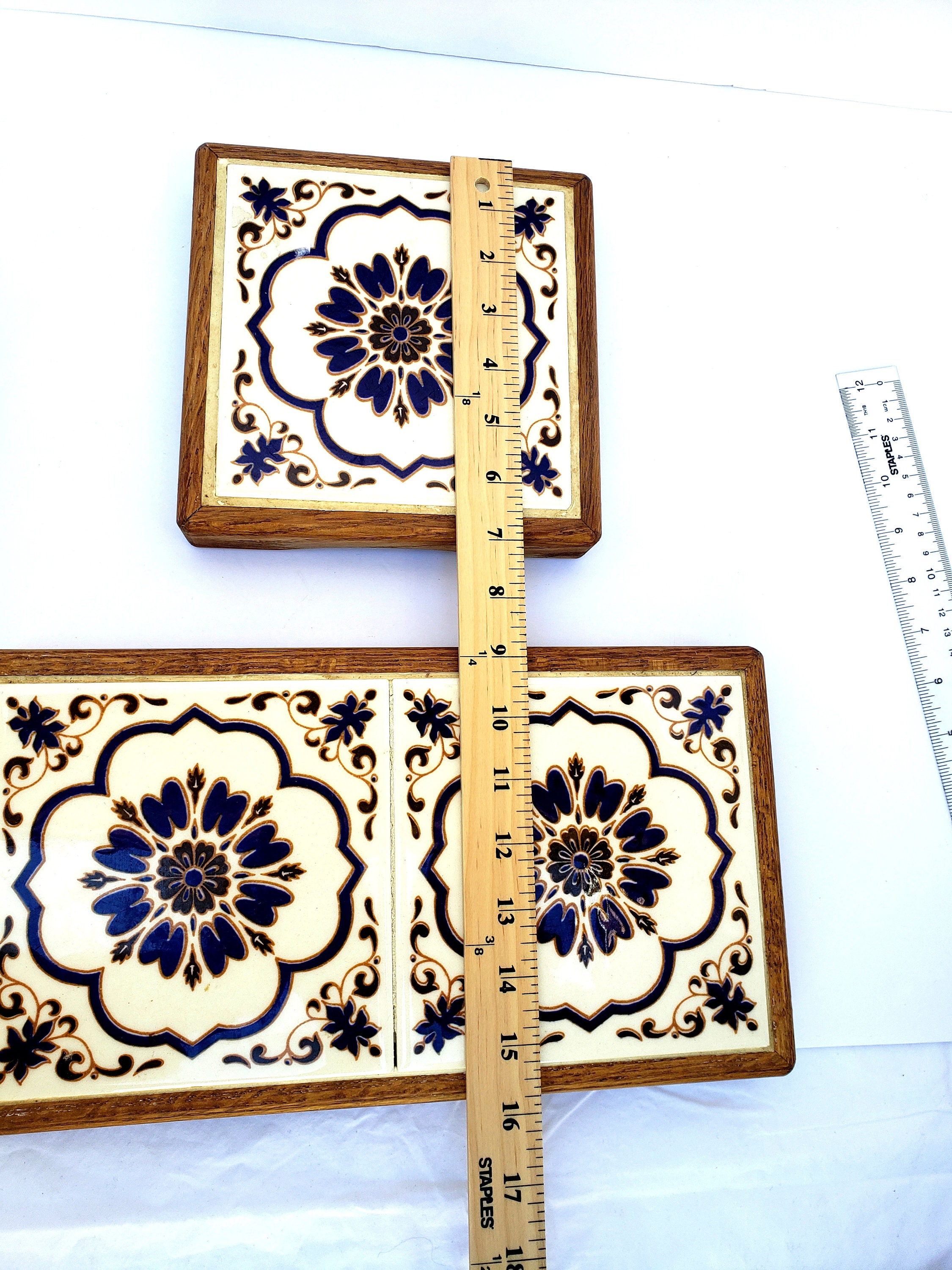 Vintage Mexican Tile Trivet, Tile With Wood Frame, Southwestern Tile ...
