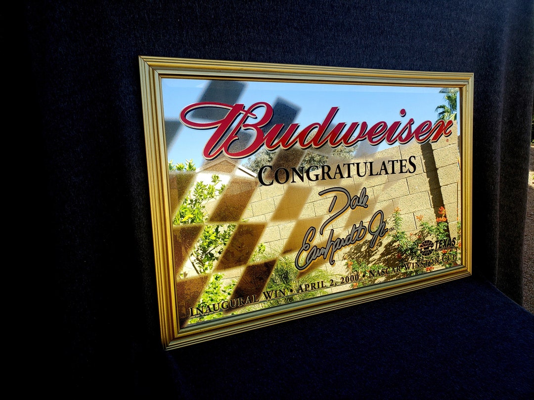 Vintage Budweiser Bar Mirror, Nascar 2000 Winston Cup, Dale Earnhardt ...