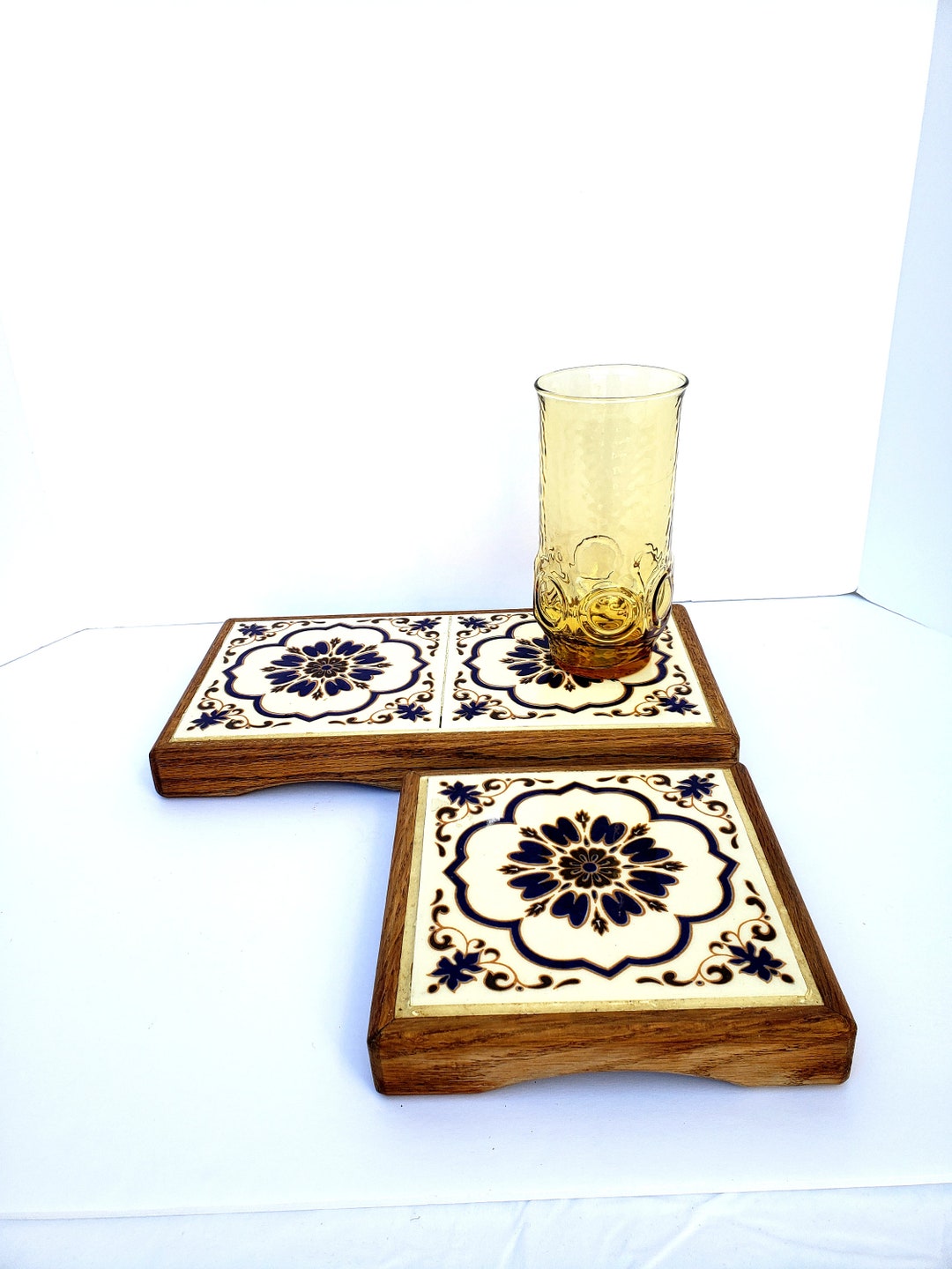 Vintage Mexican Tile Trivet, Tile With Wood Frame, Southwestern Tile ...