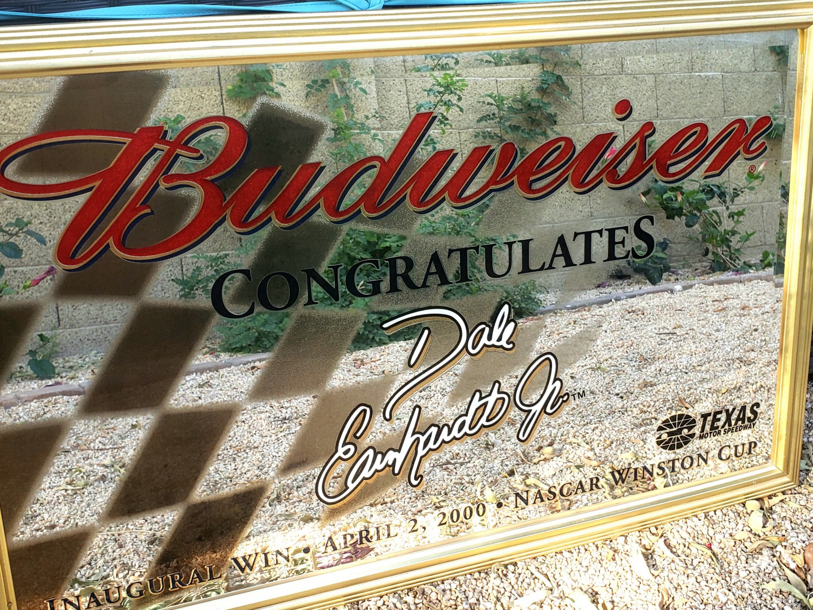 Vintage Budweiser Bar Mirror, Nascar 2000 Winston Cup, Dale Earnhardt ...