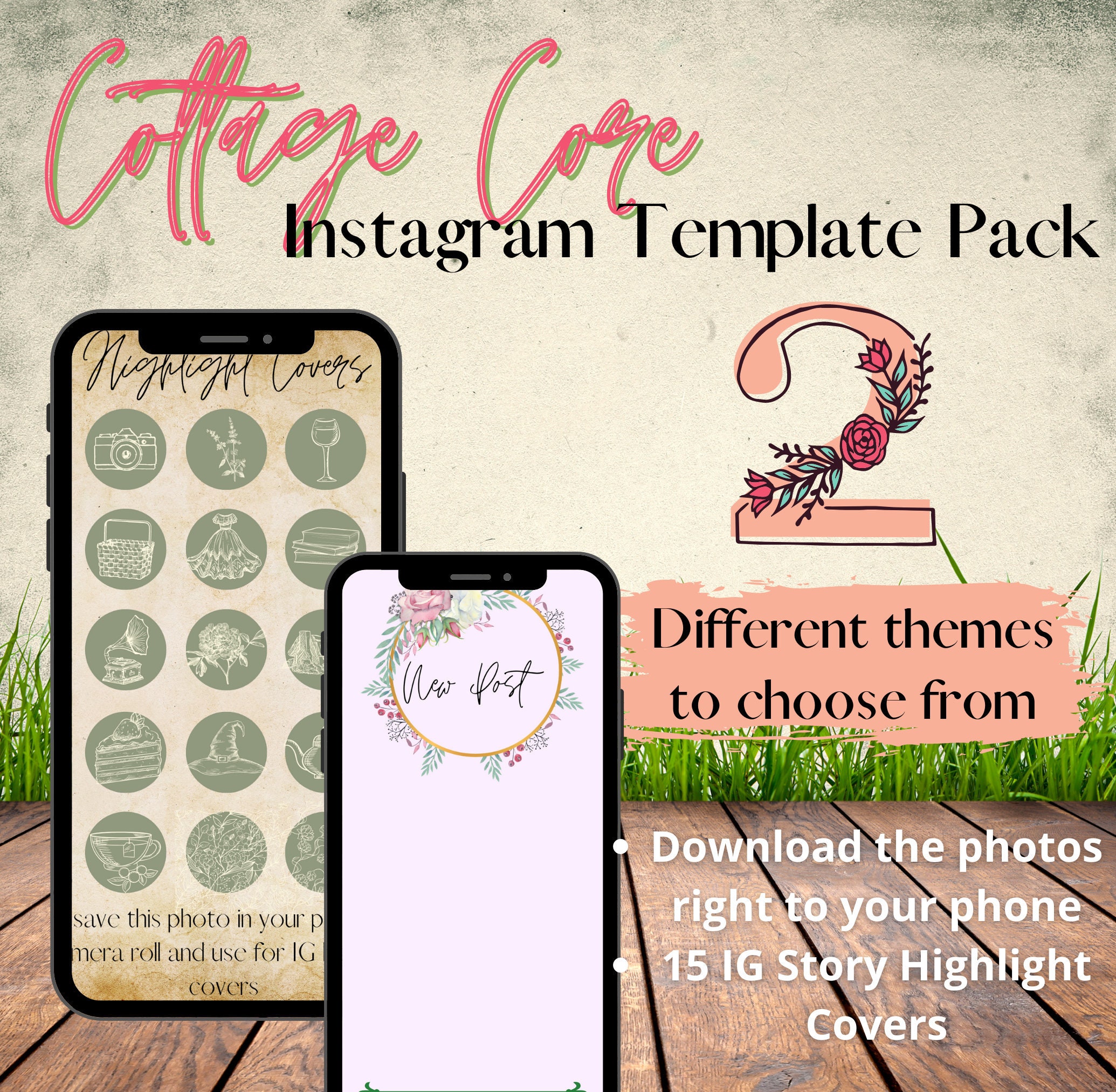 Cottage Core Instagram Story and Highlight Covers Pack - Etsy UK
