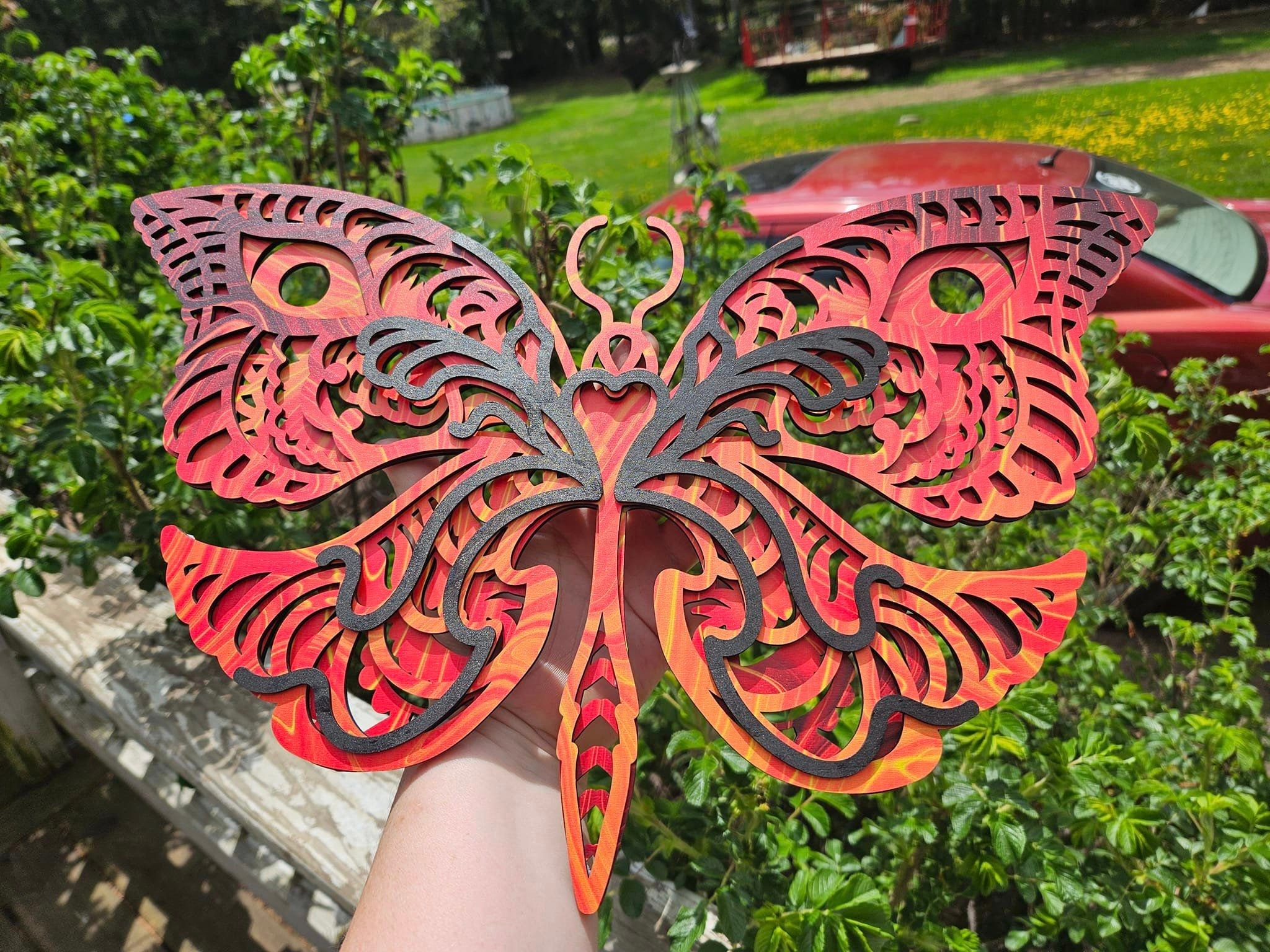 Wooden Butterfly Wall Decor Figurine Picture 3D - Etsy