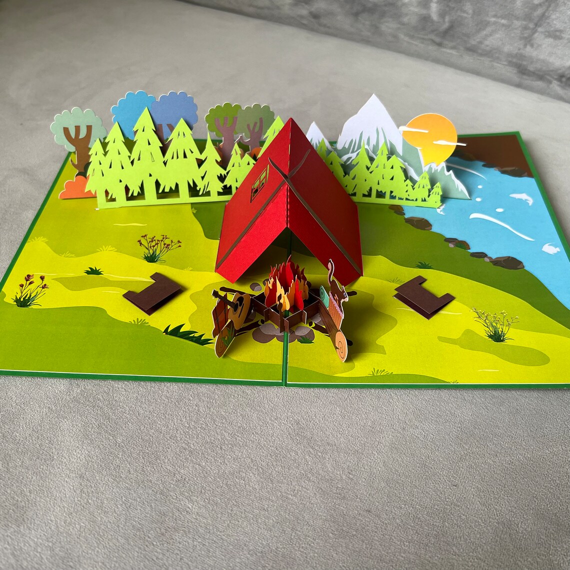 Unique Outdoor Camping 3D Floating Card A Space-themed Adventure 3D ...