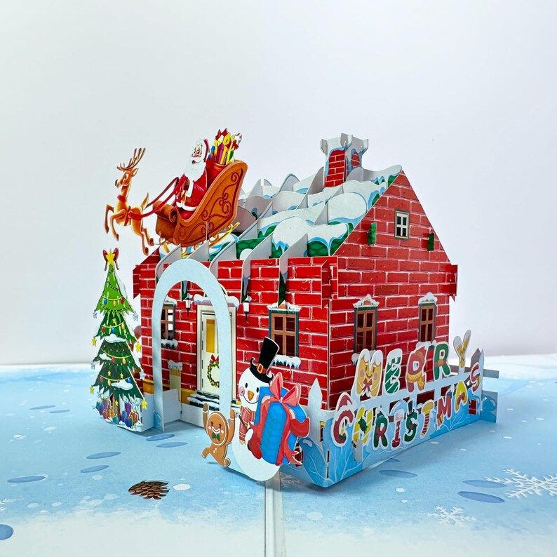 Handmade Christmas Santa's Sleigh 3D Pop-up Card | Unique Holiday ...