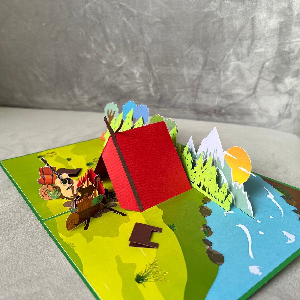 Unique Outdoor Camping 3D Floating Card A Space-themed Adventure 3D ...
