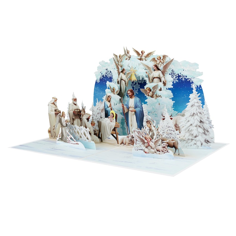 Handmade Nativity Scene Pop-up Card | 3D Christmas Holiday Greeting - Etsy