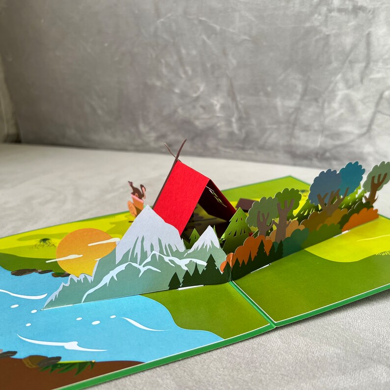 Unique Outdoor Camping 3D Floating Card A Space-themed Adventure 3D ...