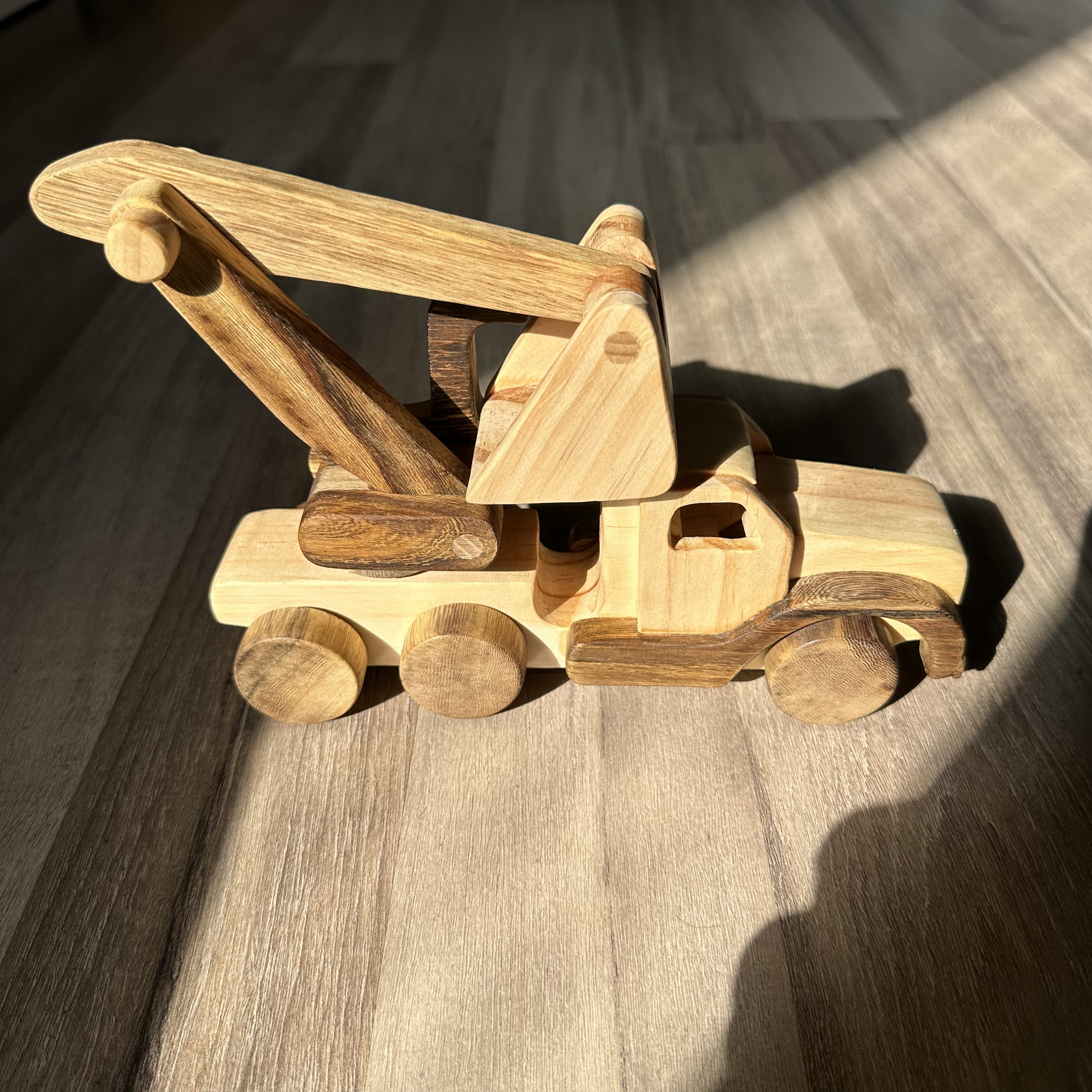 Wooden Excavator Toy Wooden Vehicles Wooden Construction Toys ...