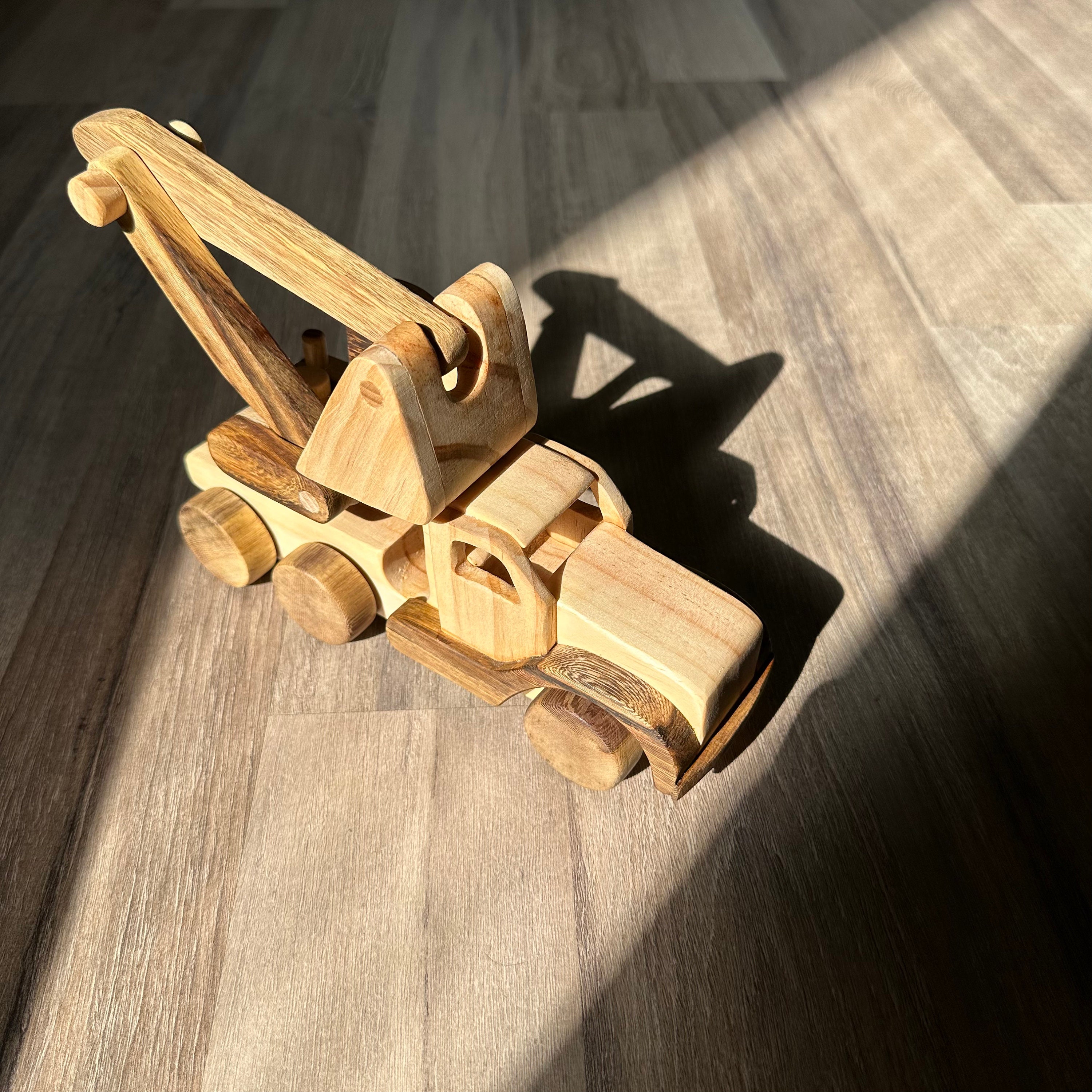 Wooden Excavator Toy Wooden Vehicles Wooden Construction Toys ...