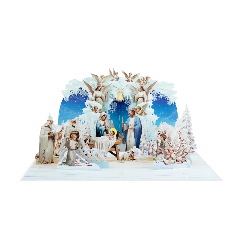 Handmade Nativity Scene Pop-up Card | 3D Christmas Holiday Greeting - Etsy