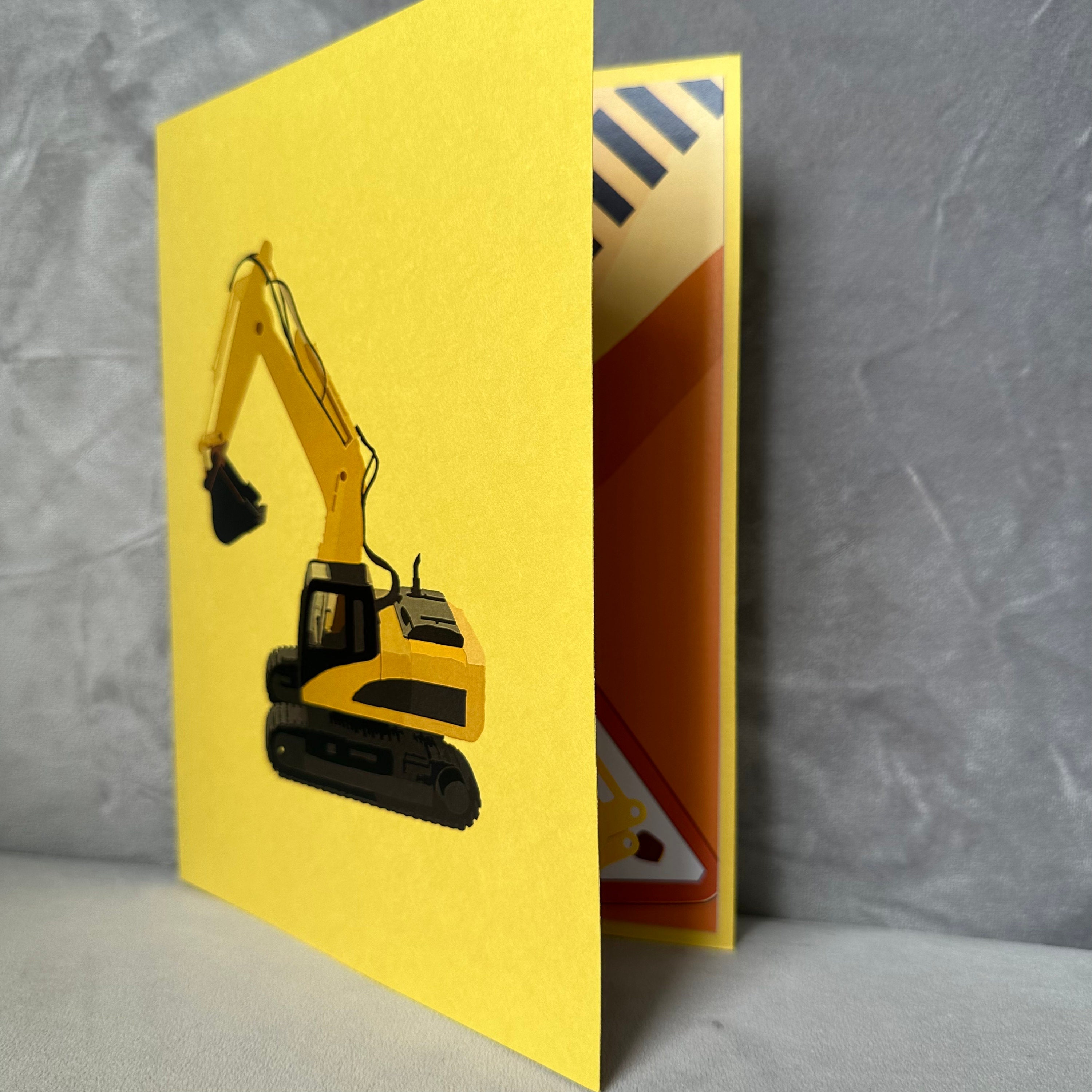 Excavator Card Pop-up Card Unique Greeting Card Paper - Etsy