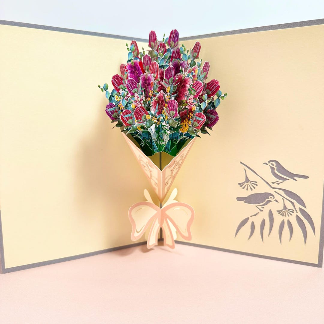 Handmade 3D Floral Pop-up Card | Colorful Bouquet for Any Occasion - Etsy