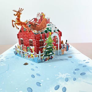 Handmade Christmas Santa's Sleigh 3D Pop-up Card | Unique Holiday ...