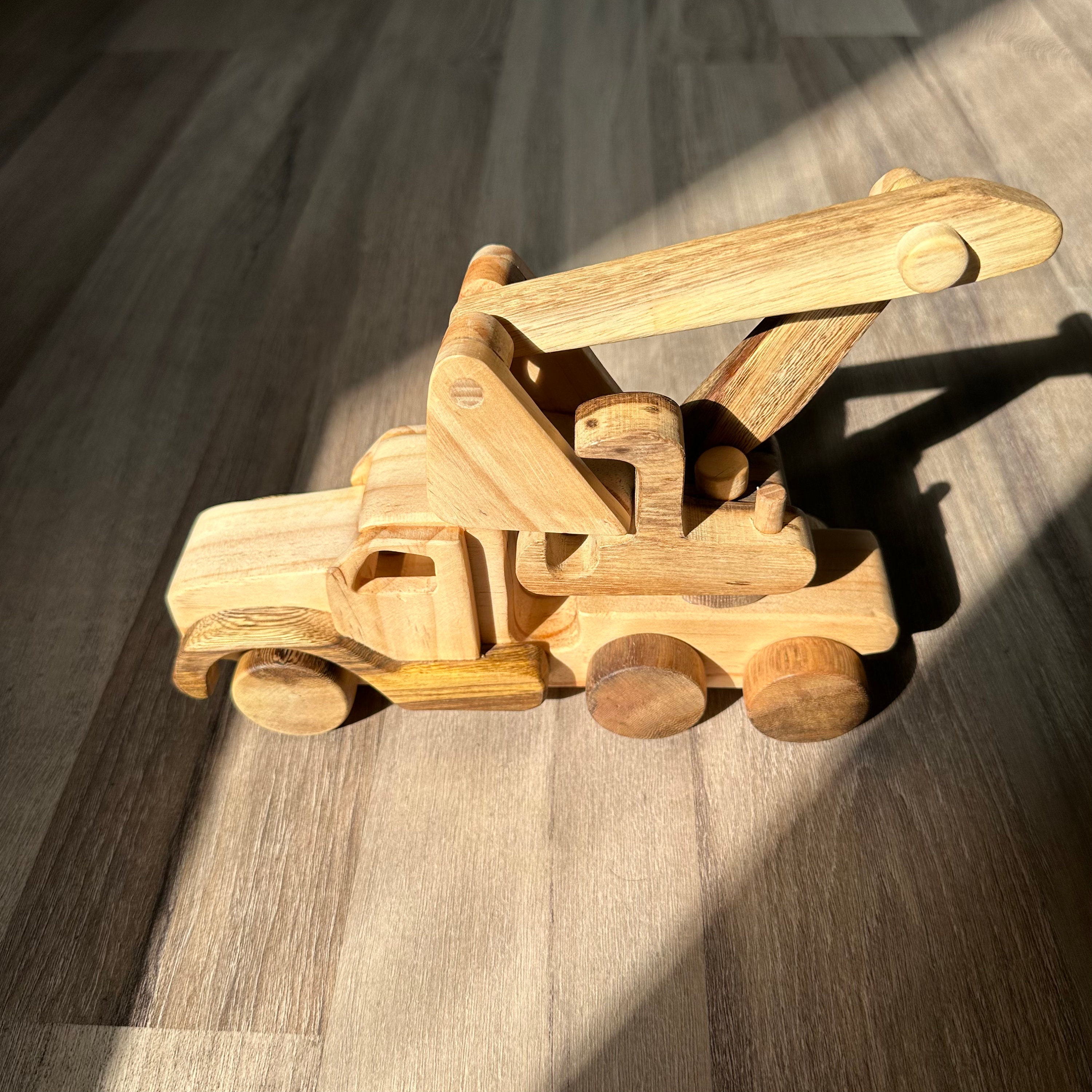 Wooden Excavator Toy Wooden Vehicles Wooden Construction Toys ...