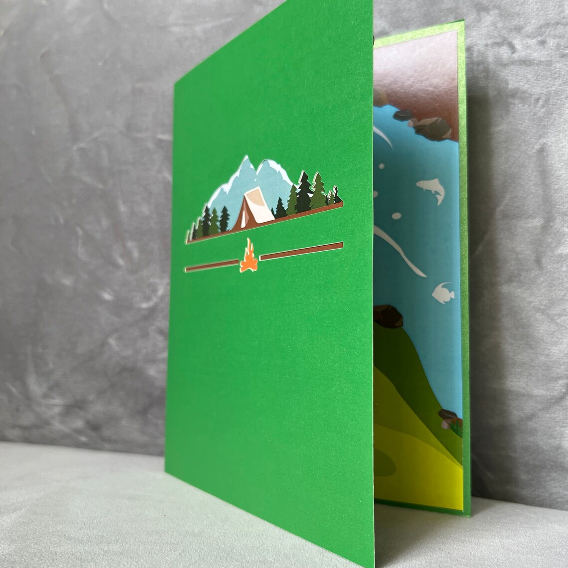 Unique Outdoor Camping 3D Floating Card A Space-themed Adventure 3D ...