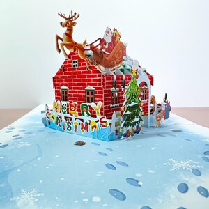 Handmade Christmas Santa's Sleigh 3D Pop-up Card | Unique Holiday ...