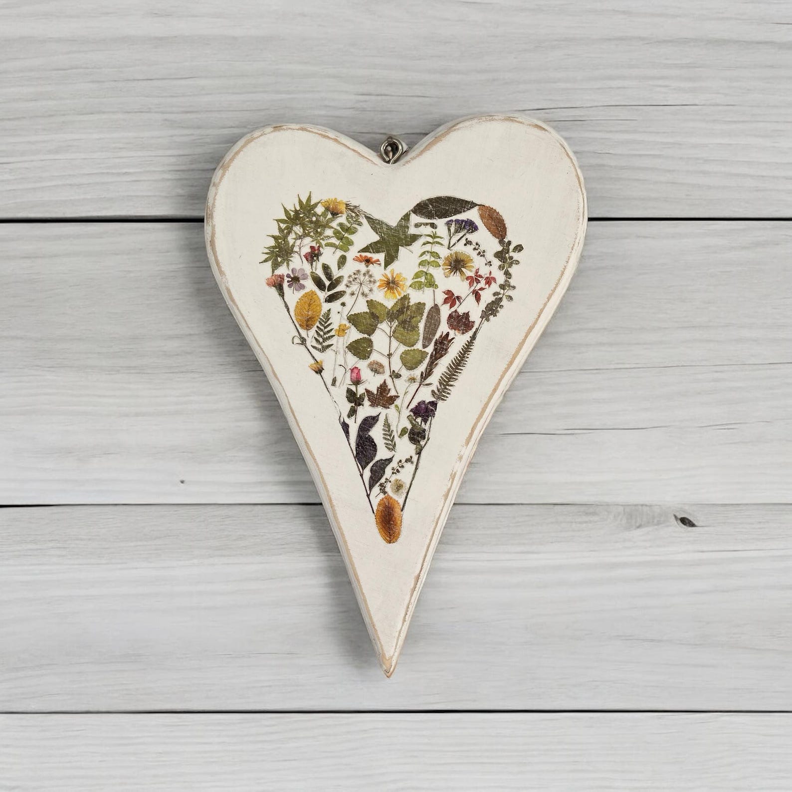 Whimsical Floral Heart Decor, Lovingly Handcrafted With Vintage Charm ...