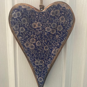 Elegant Decoupage Heart in Blue and White - Shabby Chic Style" - Etsy