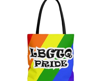 LGBTQ Pride Tote Bag: Rainbow Polyester Travel Bag - Etsy