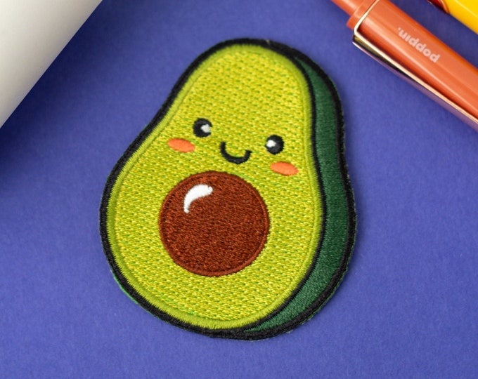 Avocado Kawaii Iron-on Patch - Etsy