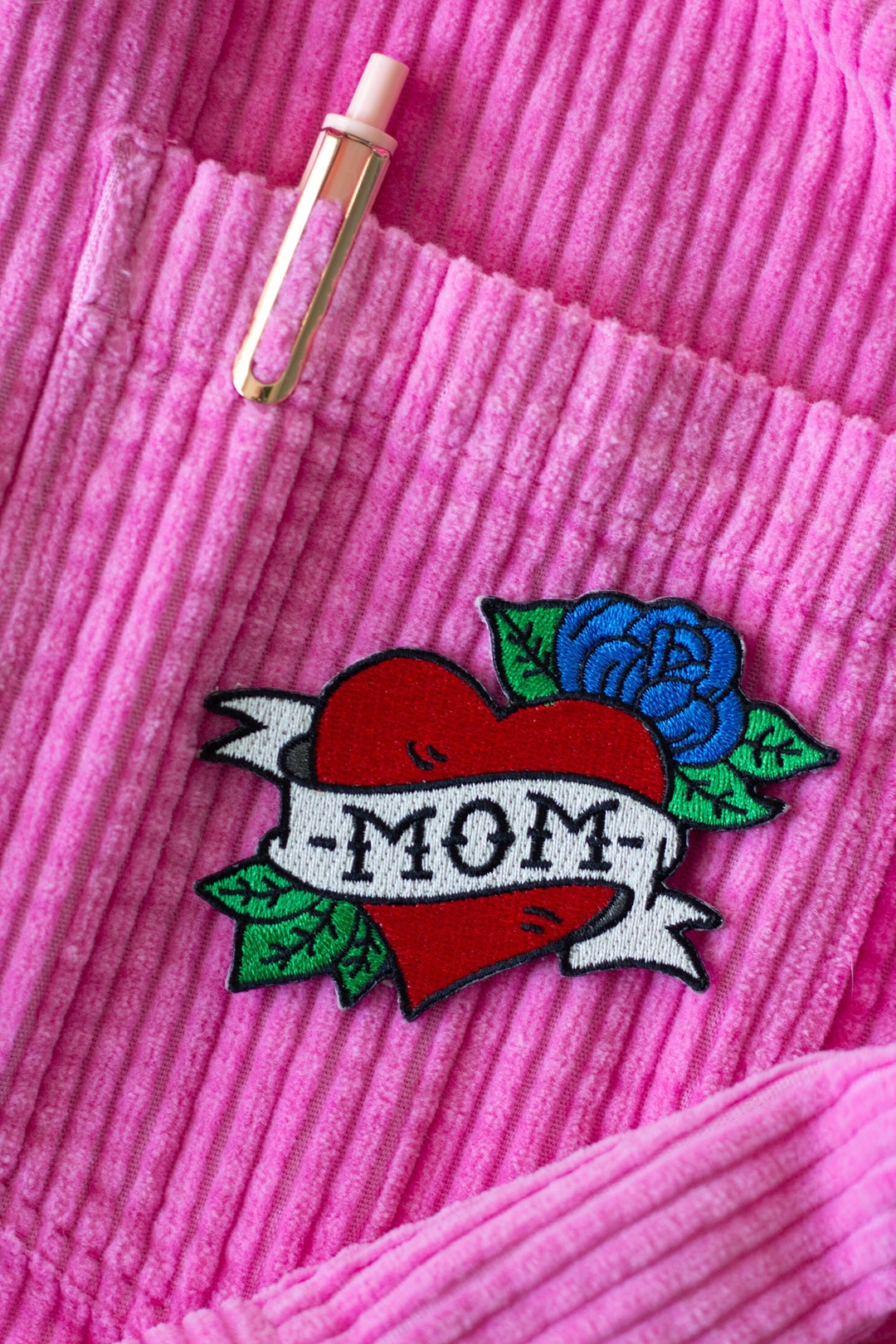 I Heart Mom Tattoo Iron on Patch - Etsy
