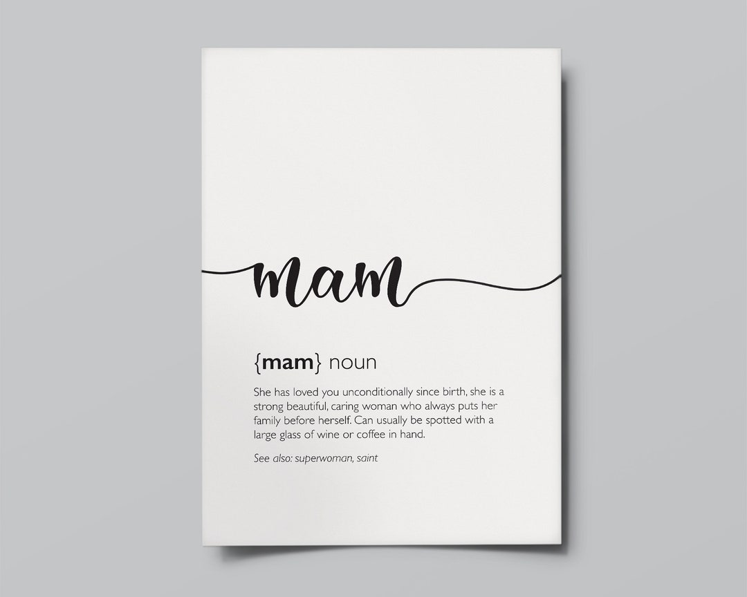 Mam Definition, Definition Print, Wall Art,home Decor, Poster Print ...