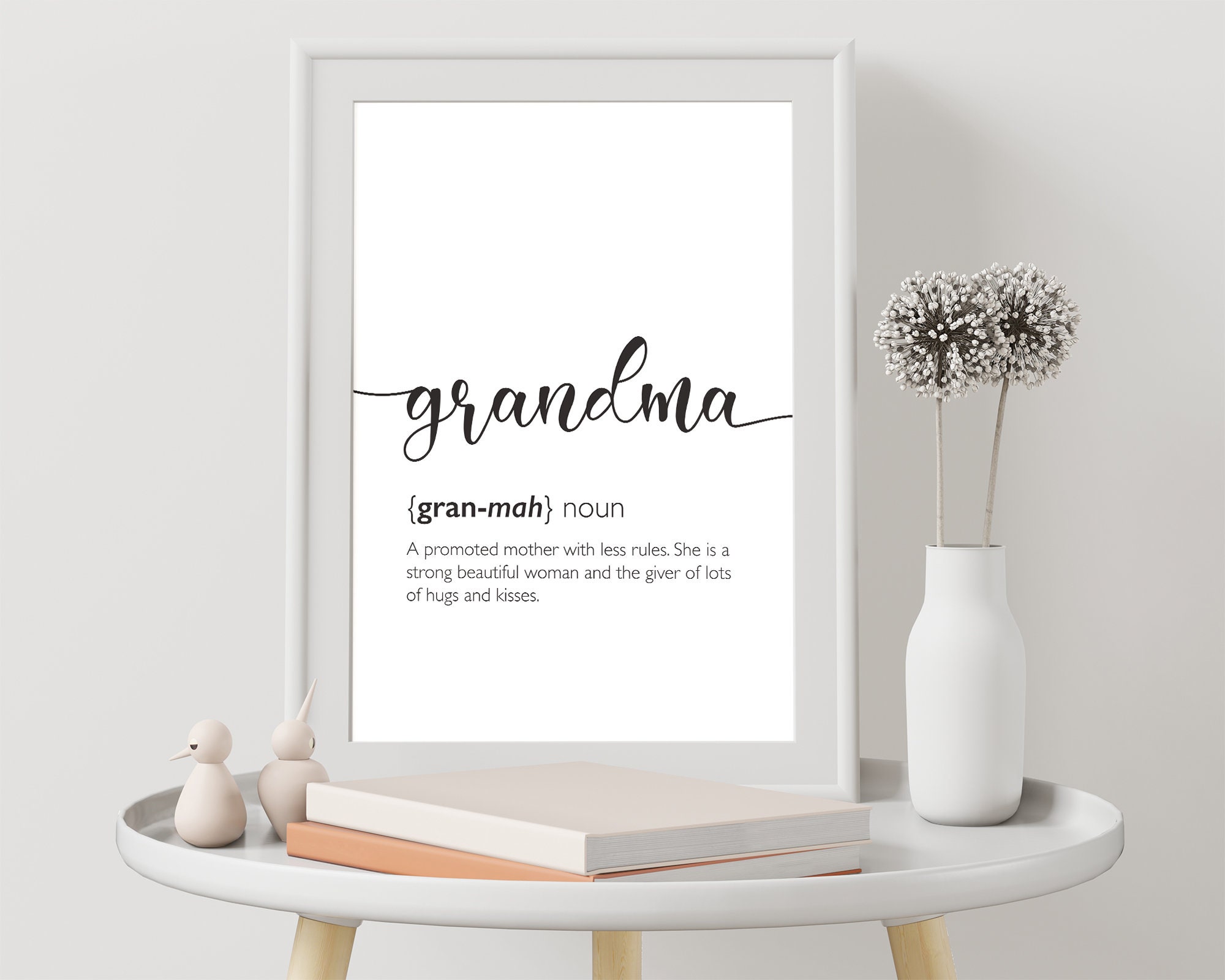 Grandma Definition, Grandma Mothers Day Gift, Definition Print, Wall ...
