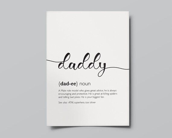 Daddy Definition Definition Print Wall Arthome Decor - Etsy