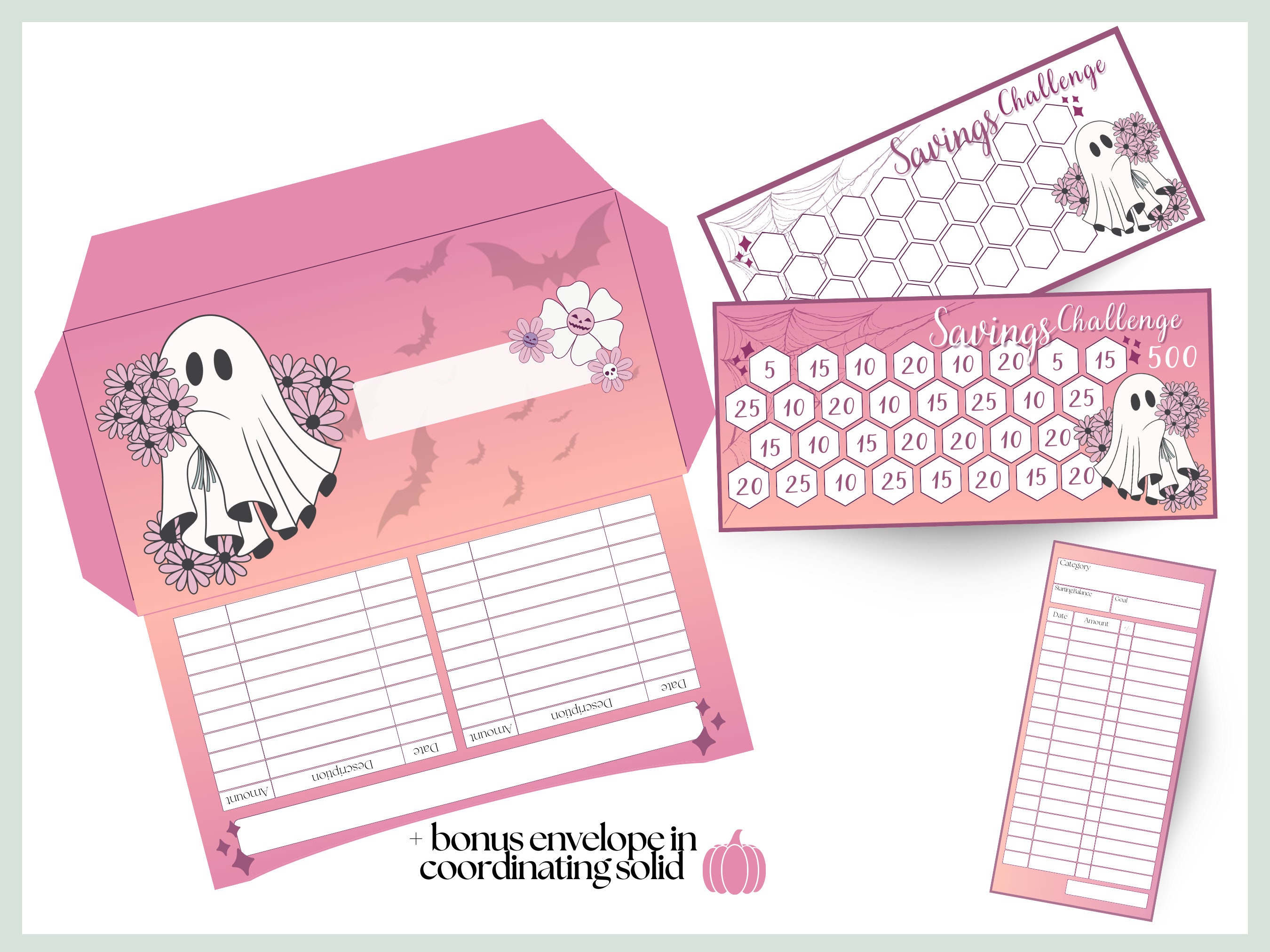 Printable Cash Stuffing Bundle Halloween Savings Challenges and ...