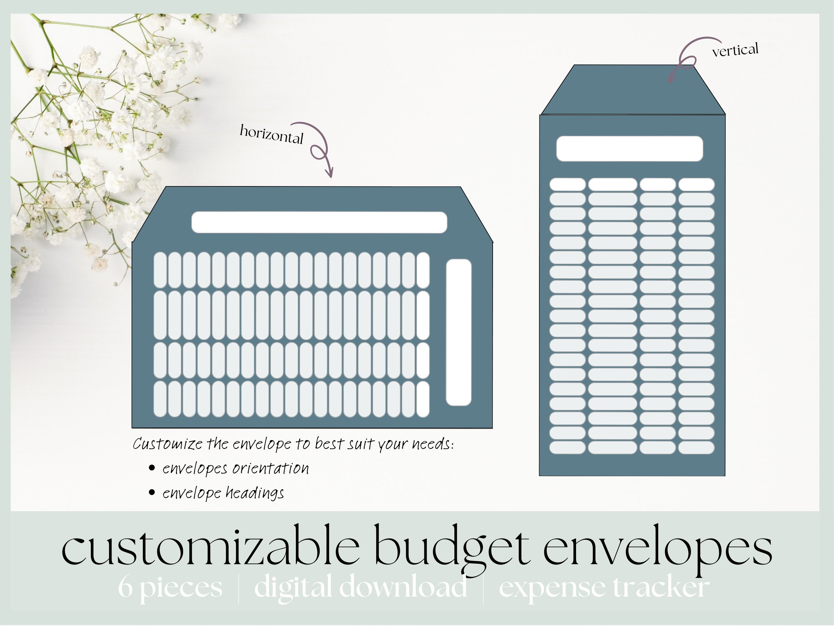 Printable Cash Budget Envelopes, Set of 6 Bonus Material, Cash Stuffing ...