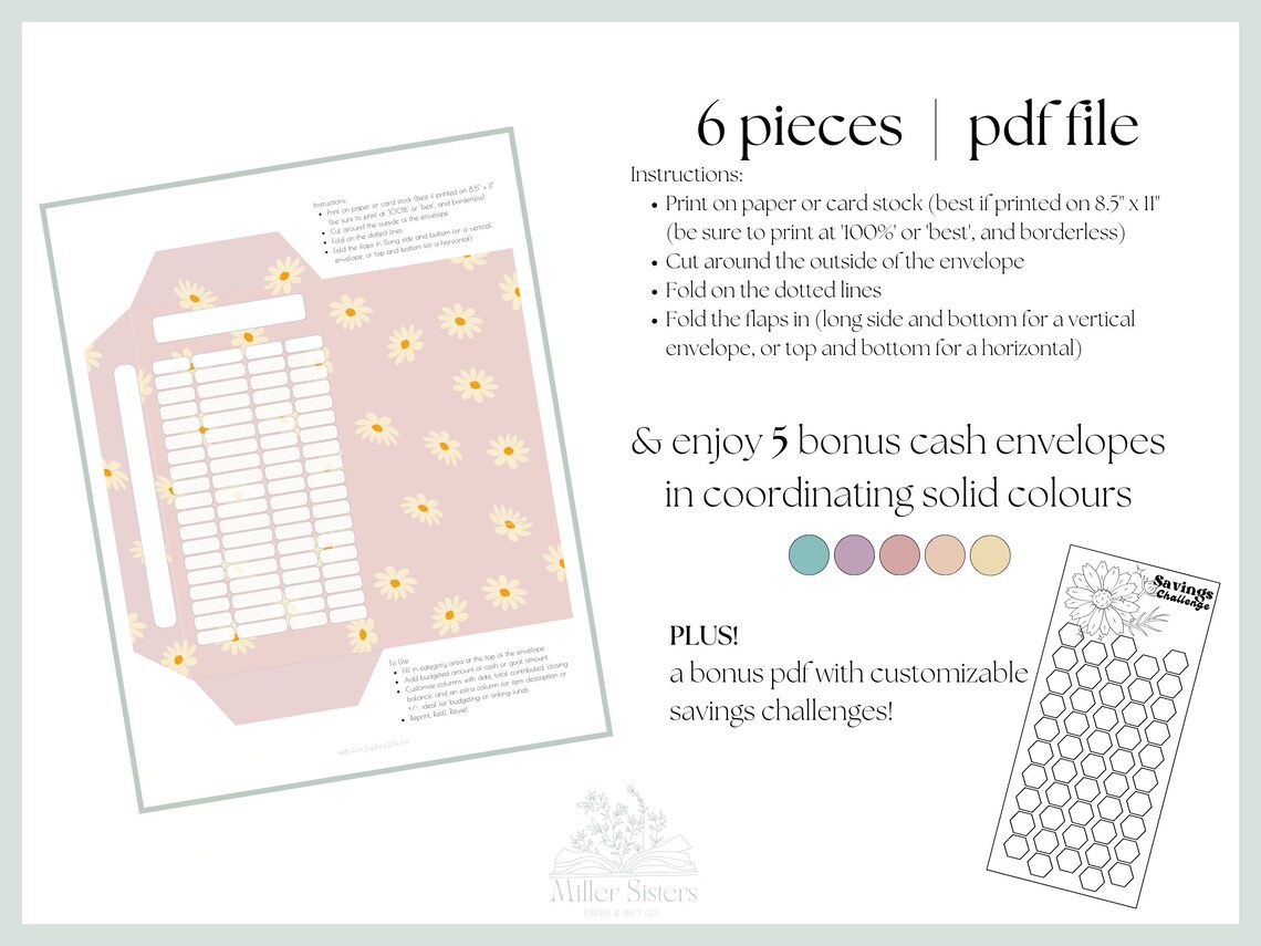 Printable Cash Budget Envelopes | Retro, Y2k Aesthetic - Set of 6 ...