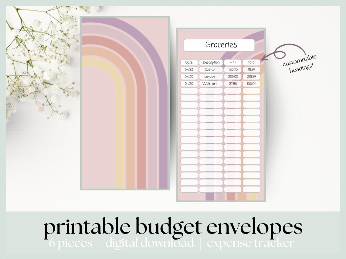 Printable Cash Budget Envelopes | Retro, Y2k Aesthetic - Set of 6 ...
