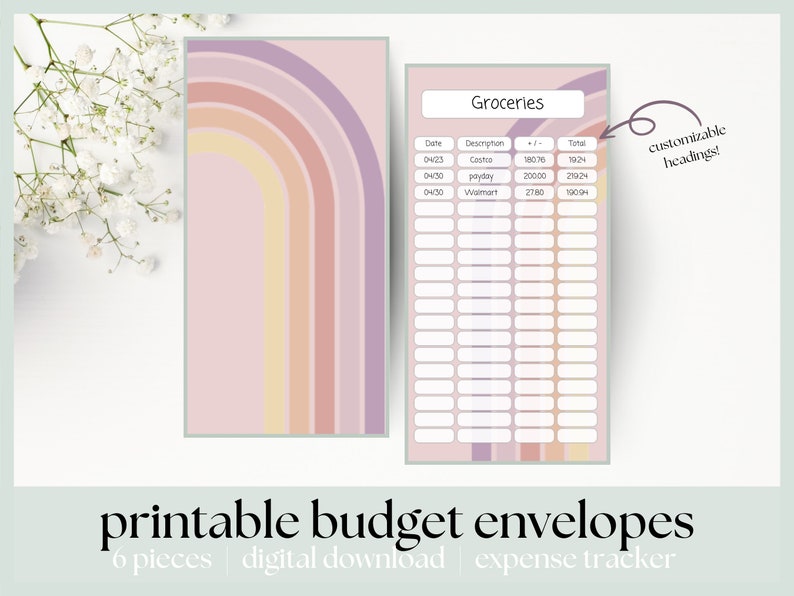Printable Cash Budget Envelopes | Retro, Y2k Aesthetic - Set of 6 ...