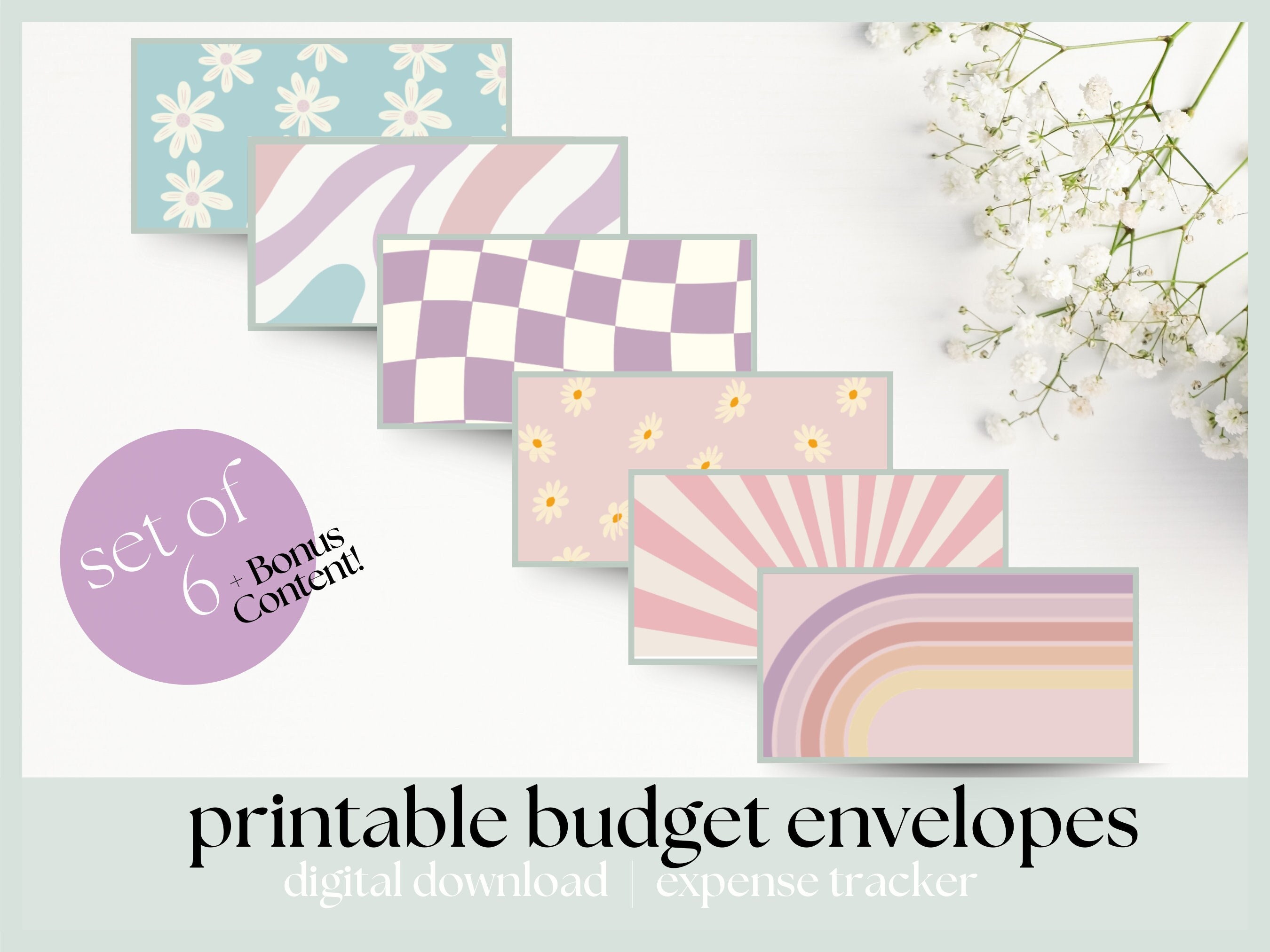 Printable Cash Budget Envelopes | Retro, Y2k Aesthetic - Set of 6 ...