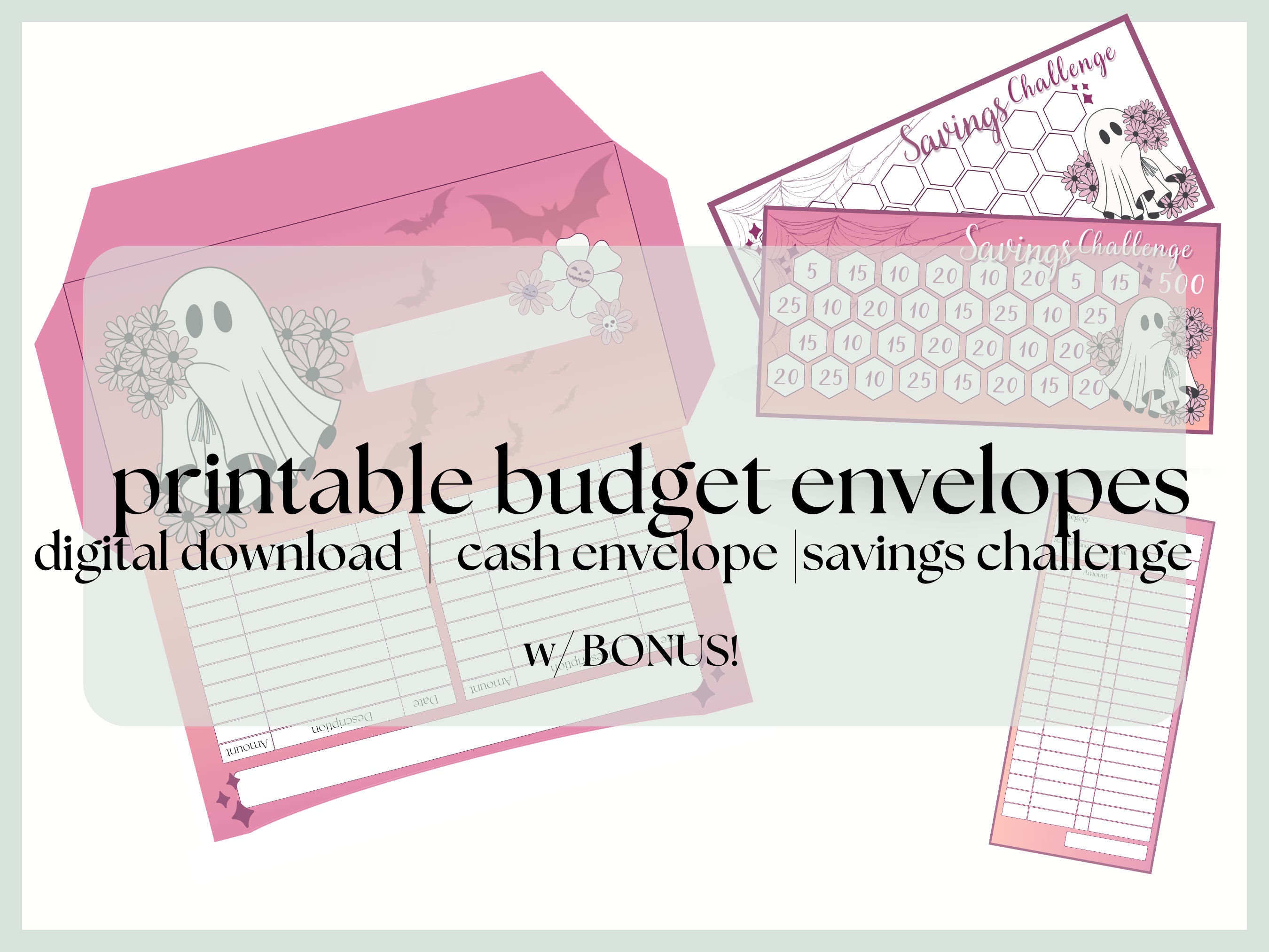 Printable Cash Stuffing Bundle Halloween Savings Challenges and ...